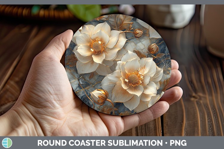 3D Dahlia Round Coaster Sublimation Coaster Designs