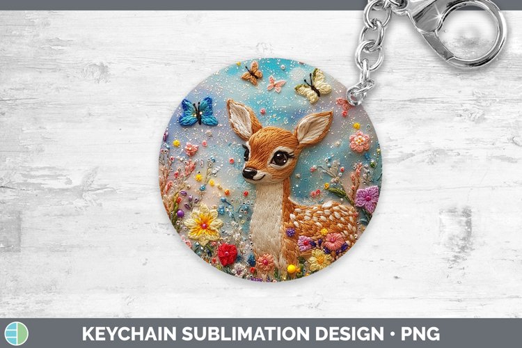 3D Deer Keychain Sublimation Keyring Designs