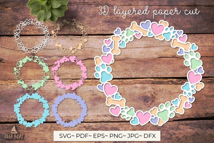 3d Dog Welcome sign wreath| Dog lover svg