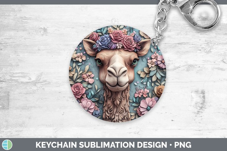 3D Exotic Animals Camel Keychain Sublimation Keyring Designs