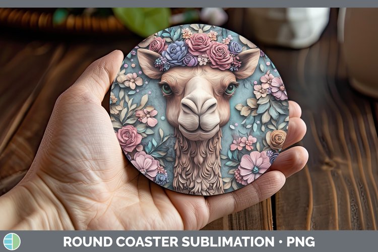 3D Exotic Animals Camel Round Coaster Sublimation Coaster De