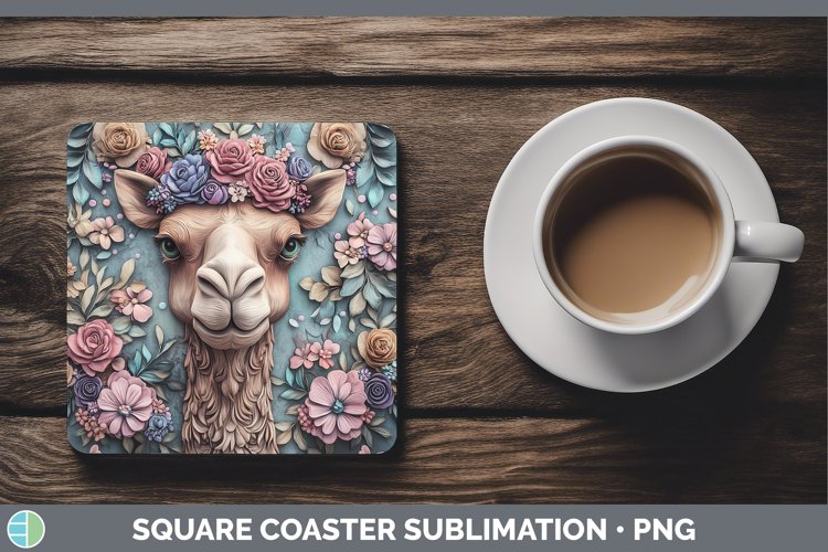3D Exotic Animals Camel Square Coaster Sublimation Coaster D