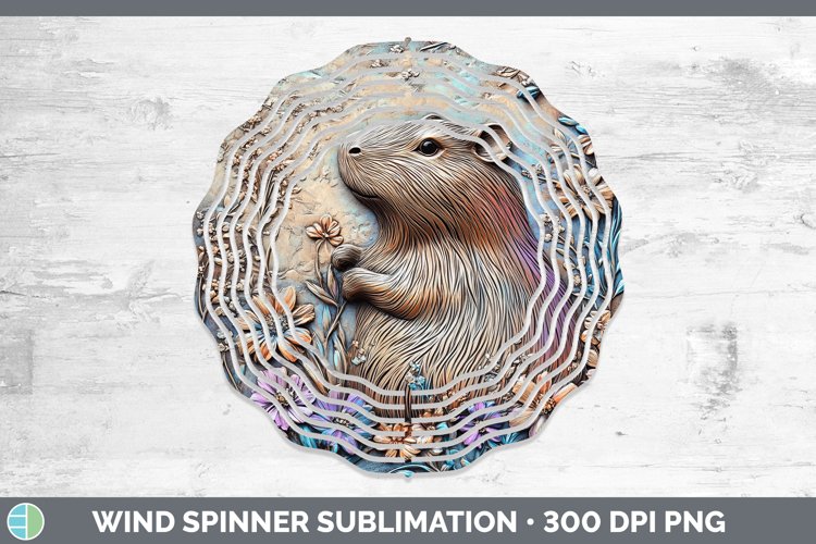 3D Exotic Animals Capybara Wind Spinner Sublimation Spinner