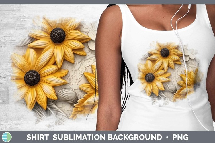 3D Flowers Black-eyed Susan Shirt Sublimation Sublimation Ba