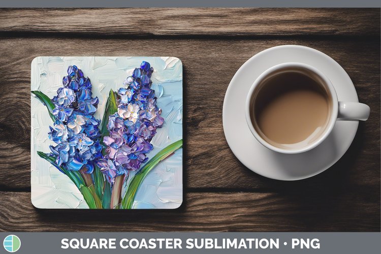 3D Flowers Hyacinth Square Coaster Sublimation Coaster Desig