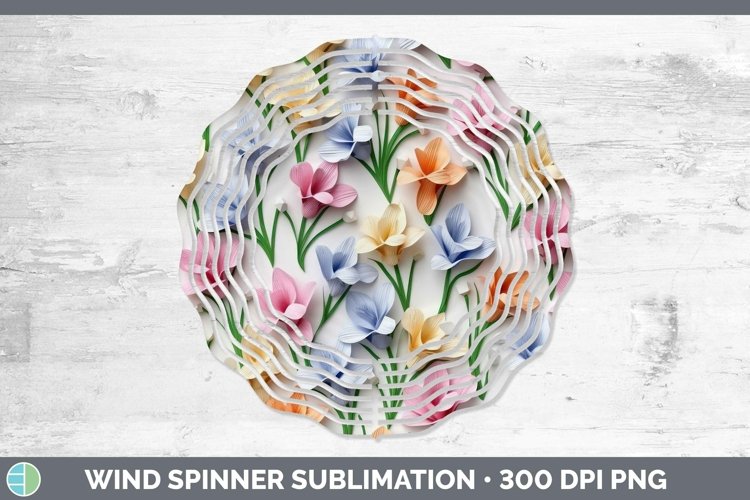 3D Freesia Wind Spinner | Sublimation Spinner Designs