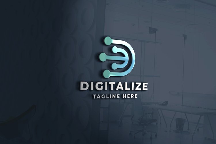 Digitalize Letter D Pro Logo Template