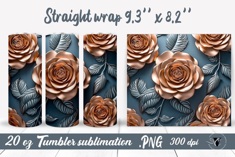 3D colorful Flowers sublimation | 3D rose Tumbler