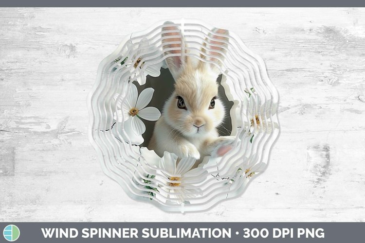 3D Hole in the Wall Bunny Wind Spinner Sublimation Spinner D
