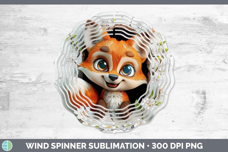 3D Hole in the Wall Fox Wind Spinner Sublimation Spinner Des