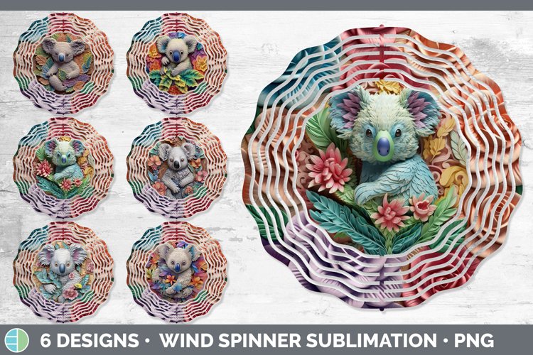 3D Koala Wind Spinner | Sublimation Spinner Designs Bundle