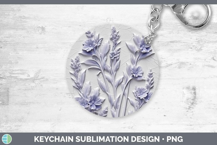 3D Lavender Keychain | Sublimation Keyring Designs