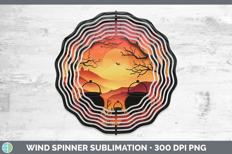 3D Layered Halloween Cauldron Wind Spinner Sublimation Spinn
