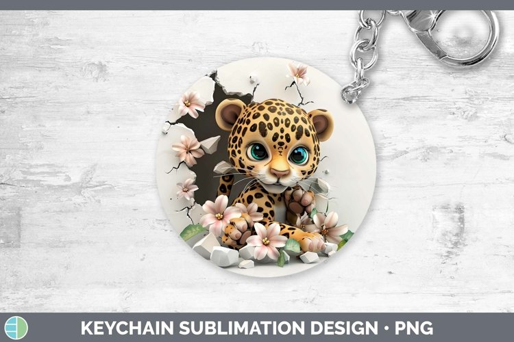 3D Leopard Keychain Sublimation Keyring Designs