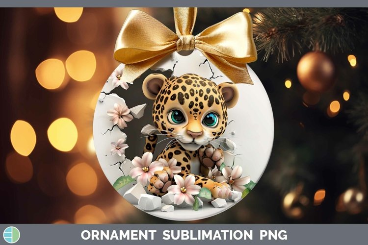 3D Leopard Ornament Sublimation Bauble Designs