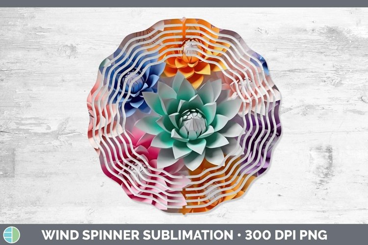 3D Lotus Wind Spinner | Sublimation Spinner Designs