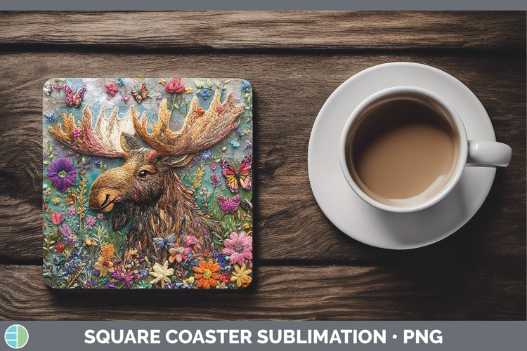 3D Moose Square Coaster Sublimation Coaster Designs