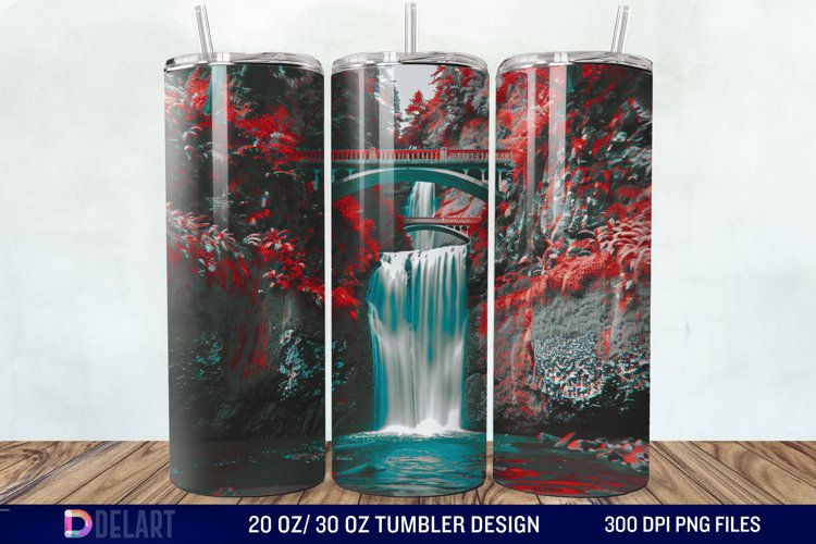 3D Multnomah Falls Oregon Tumbler Wrap