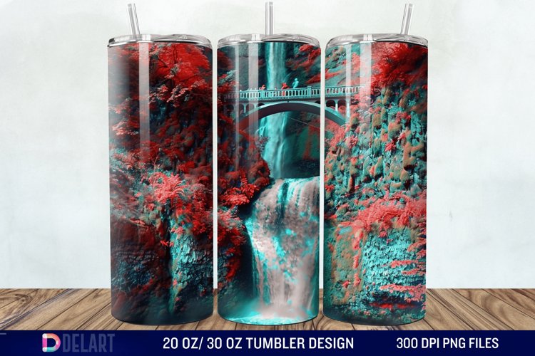 3D Multnomah Falls Oregon Tumbler Wrap