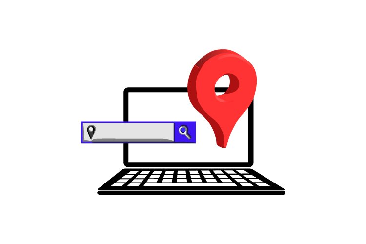 3d object laptop with location search design