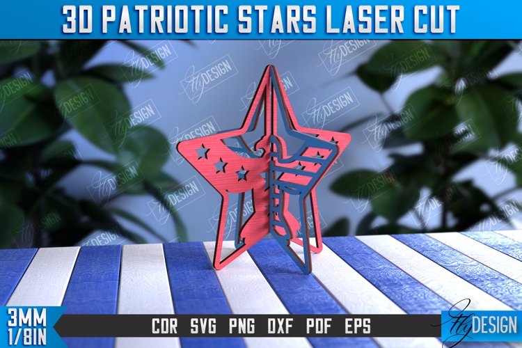 3D Patriotic Stars | Decorative Stars | 3D Stars (3872423)