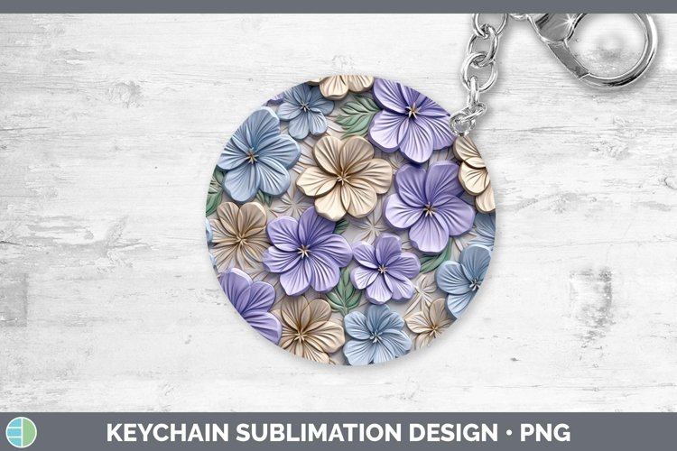 3D Periwinkle Keychain | Sublimation Keyring Designs