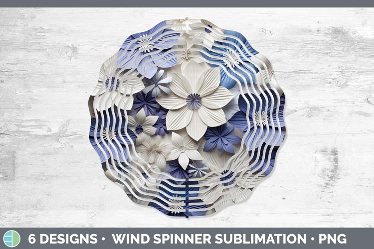 3D Periwinkle Wind Spinner | Sublimation Spinner Designs