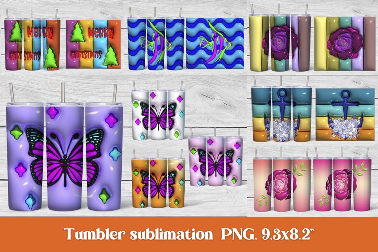 3d puff tumbler bundle | 3d puff tumbler wrap