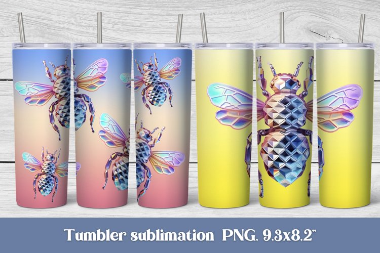 3d rhinestone bee sublimation tumbler | 3d rhinestone bee