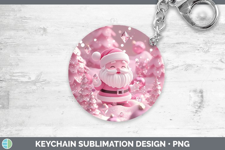 3D Santa Keychain Sublimation Keyring Designs
