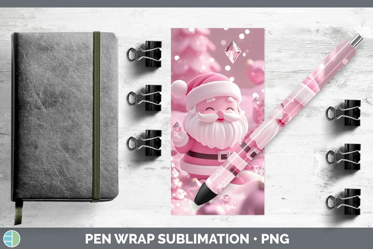 3D Santa Pen Wrap Sublimation Pen Designs