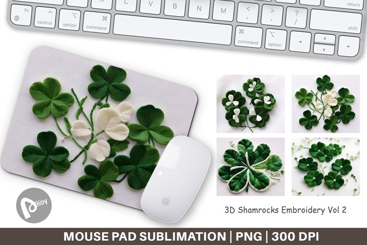 Mouse Pad 3D Shamrocks Embroidery (3594694)