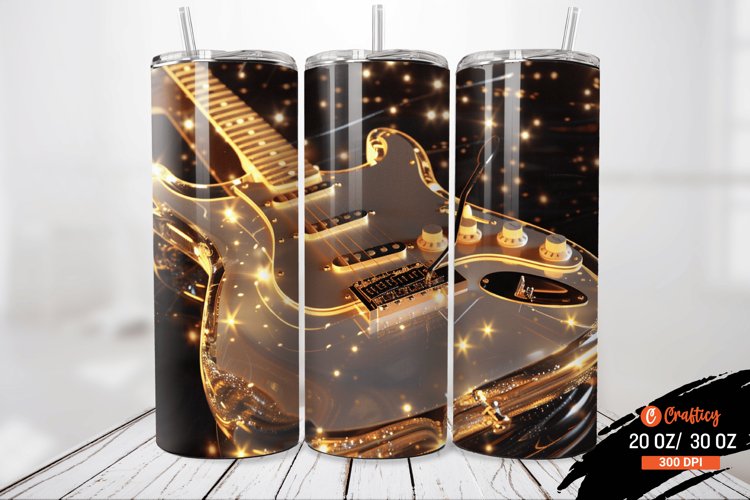 3D Stratocaster Guitar Tumbler wrap