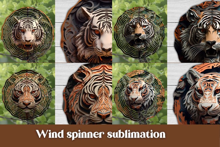 3d tiger wind spinner bundle | 3d animal wind spinner