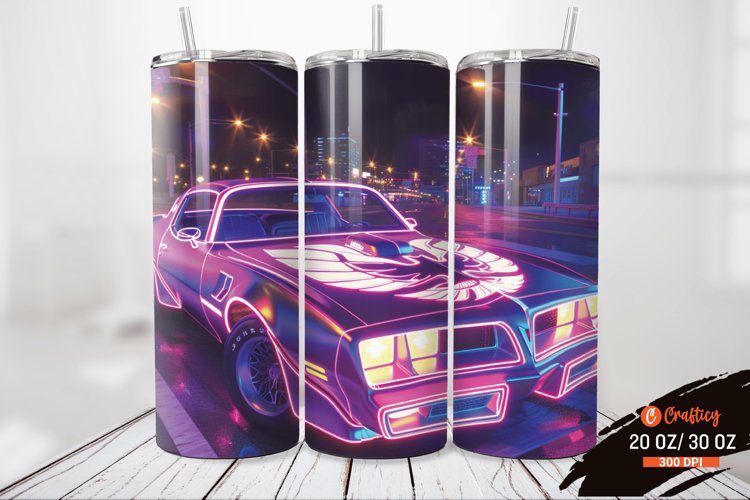 3D Trans Am Neon Color Tumbler wrap 20/30 oz Tumbler Wrap