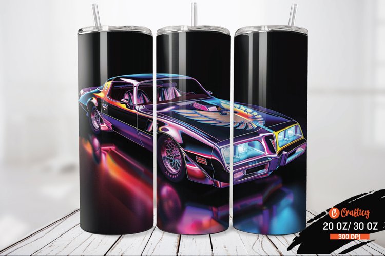 3D Trans Am Neon Color Tumbler wrap 20/30 oz Tumbler Wrap