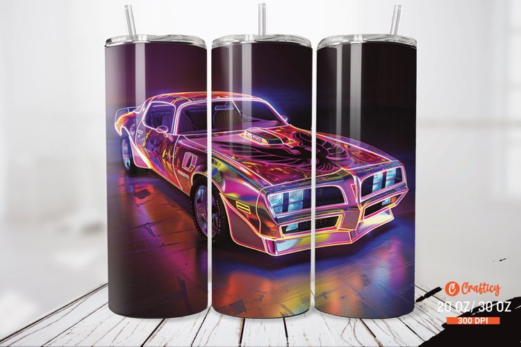 3D Trans Am Neon Color Tumbler wrap 20/30 oz Tumbler Wrap