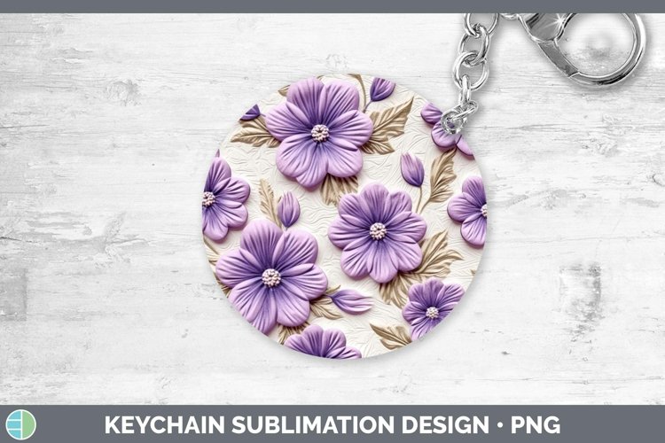 3D Violet Keychain | Sublimation Keyring Designs