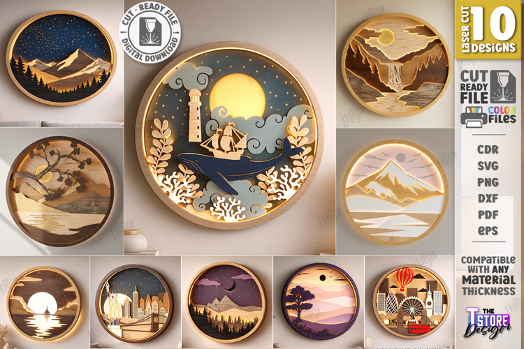 3D Layered Wall Art Laser Cut Bundle | Modern Home Interior