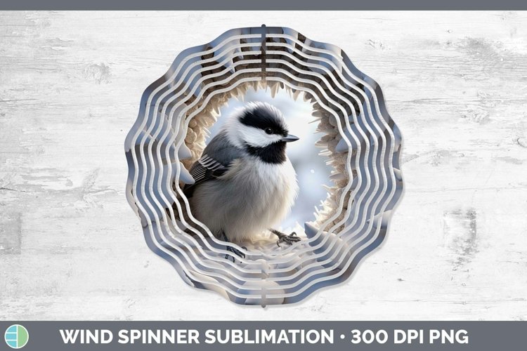3D Winter Chickadee Wind Spinner Sublimation Spinner Designs