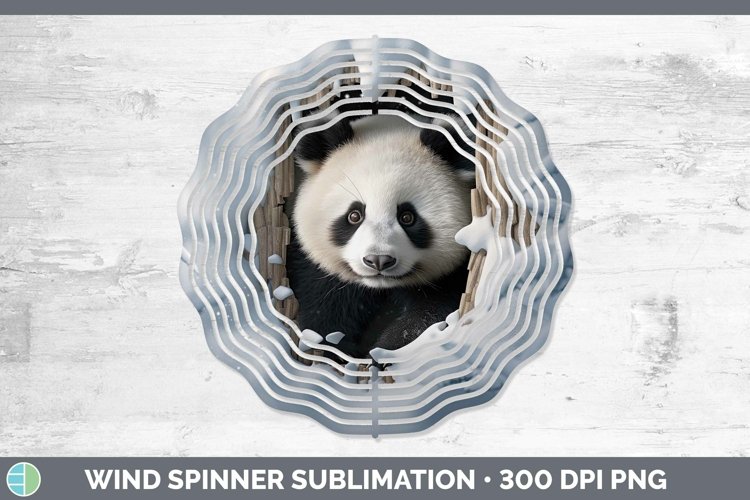 3D Winter Panda Wind Spinner Sublimation Spinner Designs