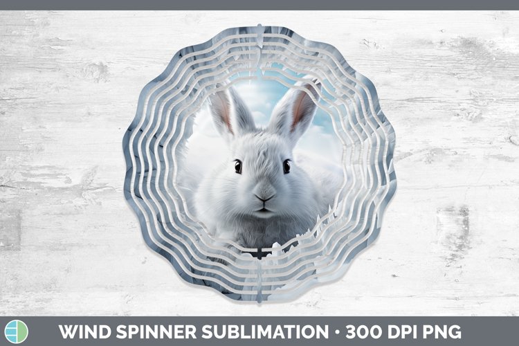 3D Winter Wall Bunny Wind Spinner Sublimation Spinner Design