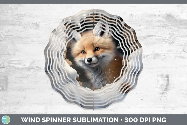 3D Winter Wall Fox Wind Spinner Sublimation Spinner Designs