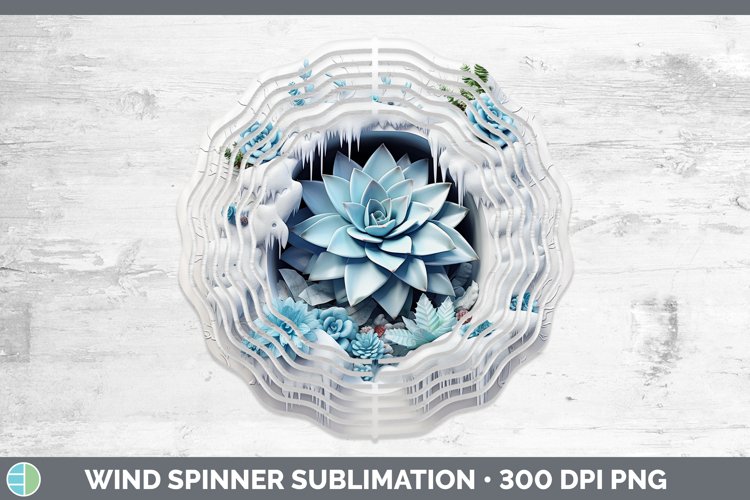 3D Winter Wall Succulents Wind Spinner Sublimation Spinner D