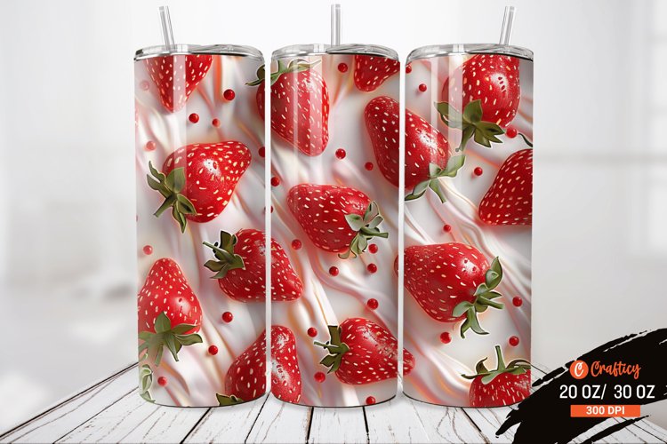3D Wrap Cake Strawberry Tumbler wrap