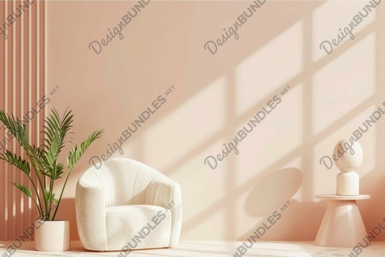 Minimalist living room decor with sunlight