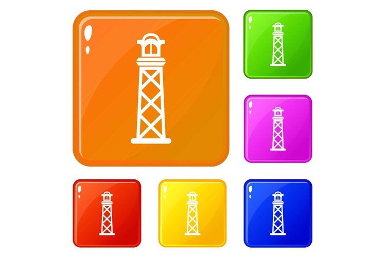 Pharos icons set vector color