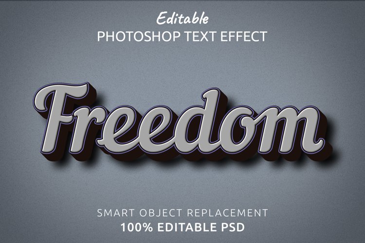 Freedom Editable Photoshop Text Style Effect