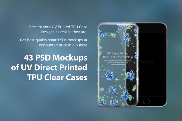 43 Mockups Bundle of UV TPU Clear Cases for Mobiles