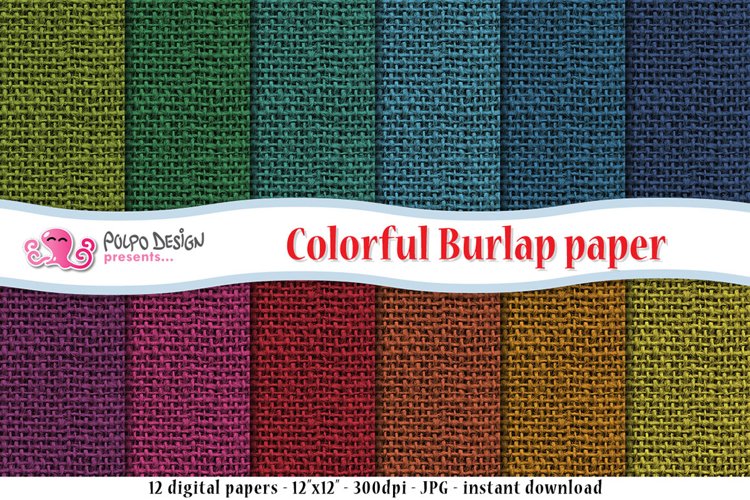 Colorful Burlap Digital Paper (96441)